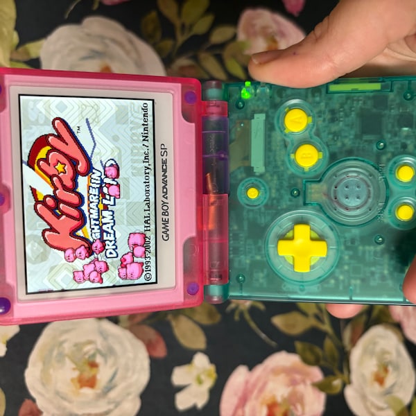 KIRBY Custom Gameboy Advance SP W/ Backlit IPS V5 Screen, Enhanced ...