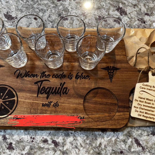 Personalized Tequila Flight Board - Customizable - Rustic Agave Tasting ...