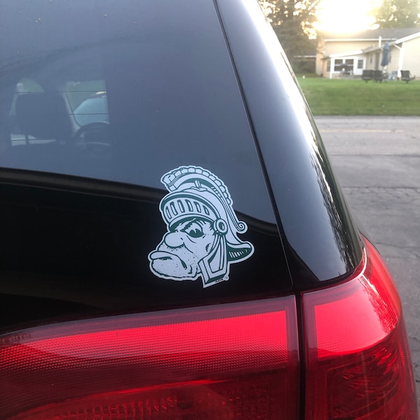 Retro Gruff Sparty MSU Michigan State Spartans Logo Vinyl Car Decal ...