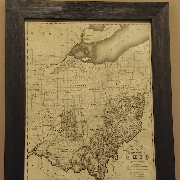 Old Map of Ohio - Fine Reproduction Ohio Map - Vintage Style Ohio Wall ...