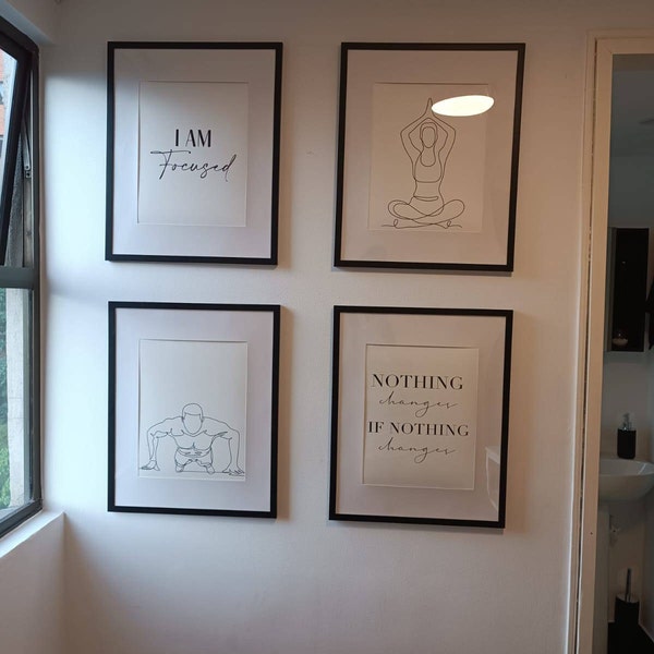 Set of 6 Gym Decor | Home Gym Decor | Motivational Decor | Gym Wall Art ...