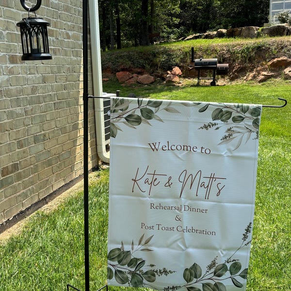 Happy Wedding Day, Personalised Photo Wedding Theme Garden Flag, Banner ...