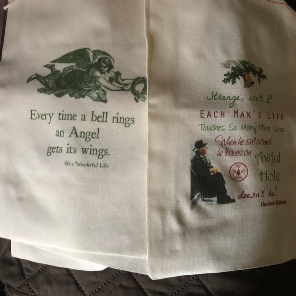 4 Its a Wonderful Life Merry Christmas Holiday Gift Bags. Set of 4 ...