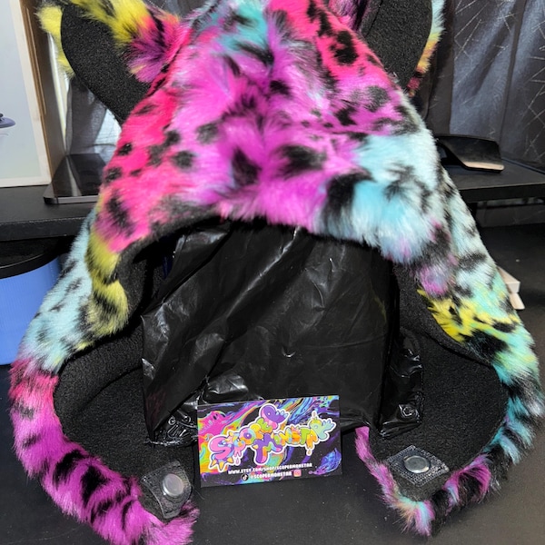 Lisa Frank Inspired Rainbow Leopard Hood - Etsy
