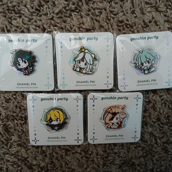 GACHA Genshin Party Chibis - Hard Enamel Pins (SET B) - Etsy