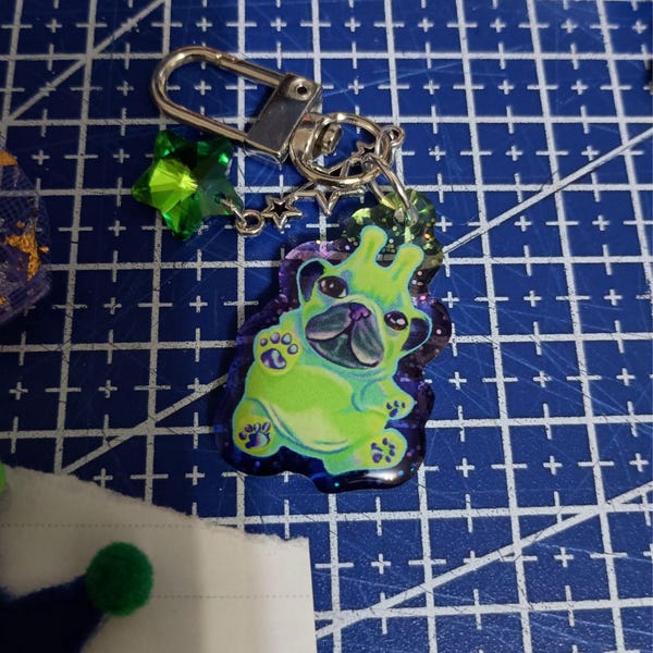 Geeble Jotchua Alienposting Glitter Acrylic Phone Charm - Etsy