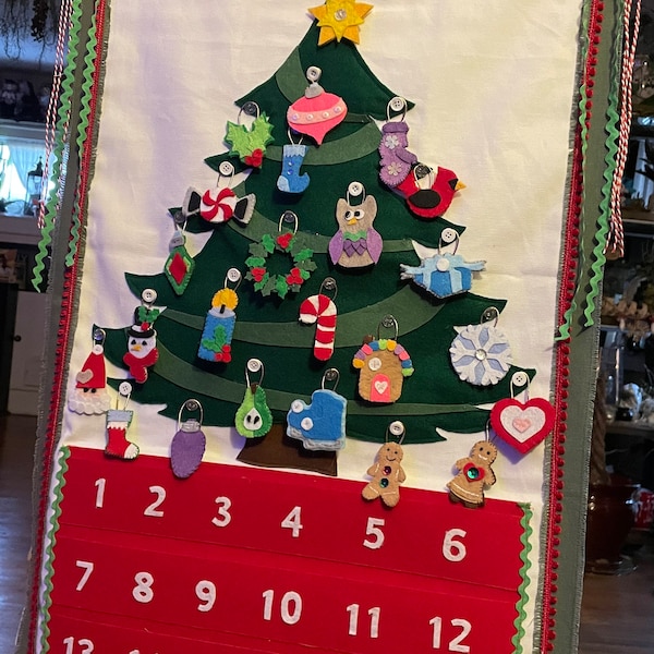 Christmas Tree Advent Calendar Pattern: 29 Felt Ornaments (digital ...