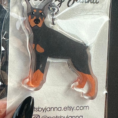 Rough Collie Keychain Cute Charm Clear Plastic and Resin Silver Key ...