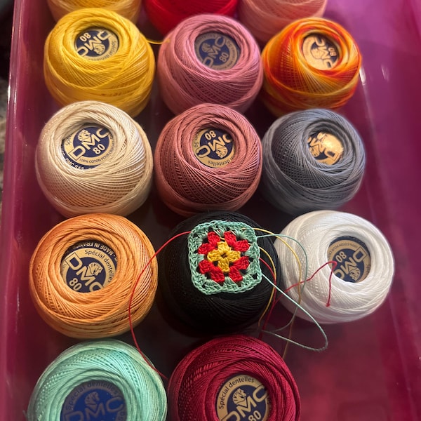 DMC Cotton Lace Threads for Tatting & Bobbin Lace Pearl Cotton 3.25 or ...