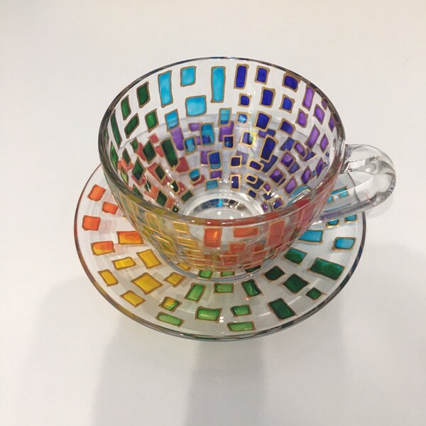 Tea Set Colorful Tea Cup and Saucer Personalized Tea Party Favors ...