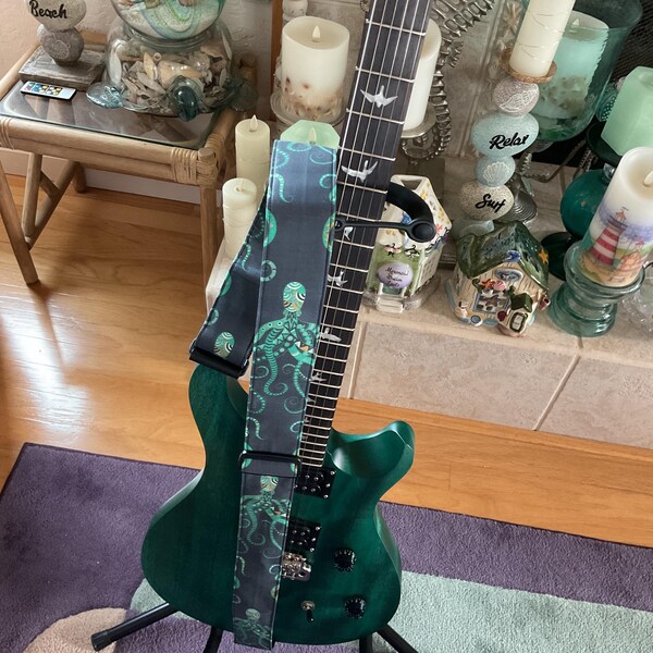 Retro Gamer Aliens on Black Guitar Strap - Etsy