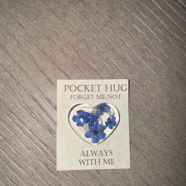 Forget Me Nots, Pocket Hug, Rememberance , Sympathy Gift, Celebration ...