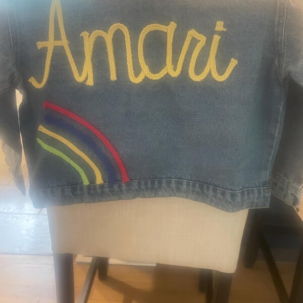 Personalized Kids Name Jean Jacket, Custom Girls Toddler Name Letter ...