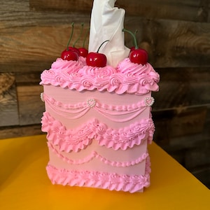 Pink Cake Tissue Box Cover - Etsy