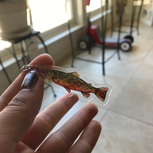 Brook Trout Acrylic Keychain, Gift for Nature Lover, Fishing Gift ...