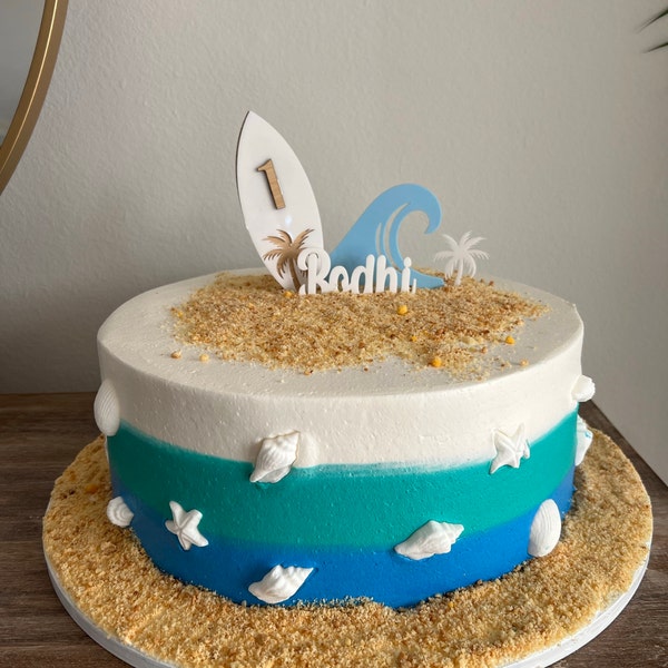 Surfboard Cake Topper, Surf Theme Party, Surfer Cake Topper, Teenage ...