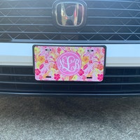 Preppy Personalized License Plate Custom Car Tag for Women - Etsy