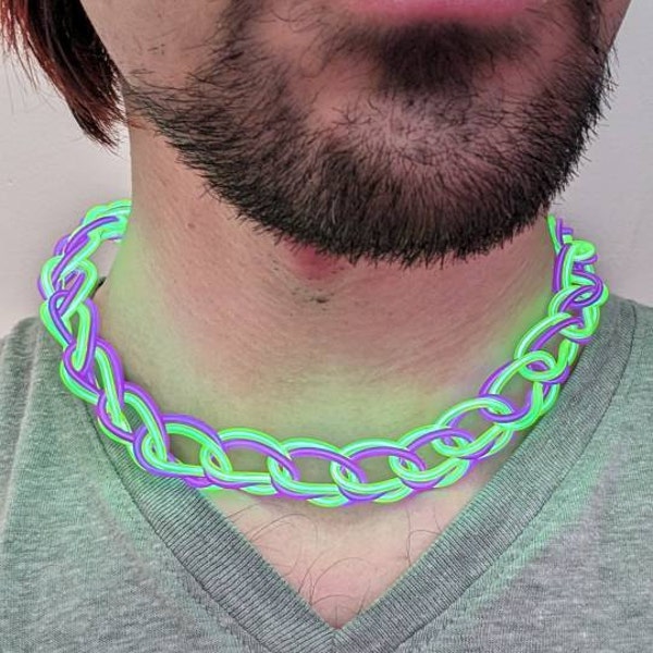 Light-up Glow Choker ™ -handmade EL Wire Necklace,outfit,braided,edm ...