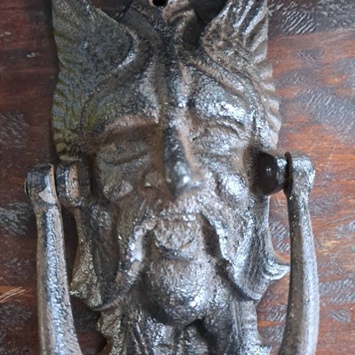 Cast Iron Moose Head Wall Mount Elk Deer Venison Rustic Cabin Art Faux ...