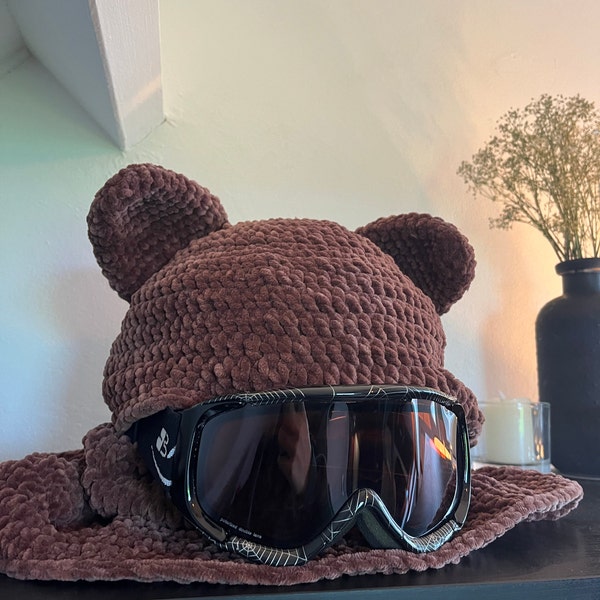 PATTERN Motorcycle Crochet Bear Helmet Cover M - Etsy