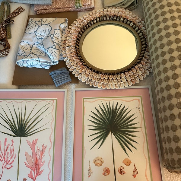 The Pink Shell Mirror - Large Mirror - Sea Shells Mirror - Etsy