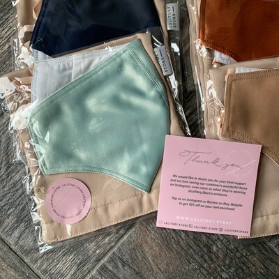 Premium Satin Face Mask With Pearl Bead Made Fabulous for Your - Etsy