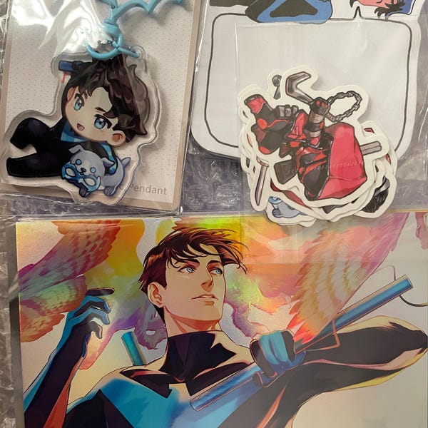 Red Hood and Nightwing Acrylic Charm/sticker - Etsy