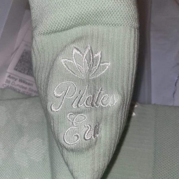 Custom Pilates Socks With Text,logo,sport Slips Socks,women Yoga ...