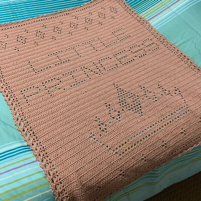 Crochet Blanket Pattern Little Princess Filet Blanket PDF, Uk and Us ...
