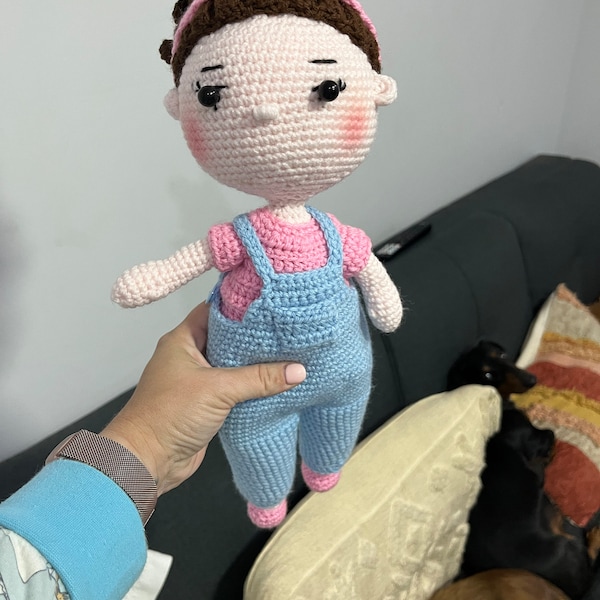 Crochet Doll With Overalls Amigurumi Patterns, First Baby Doll Crochet ...