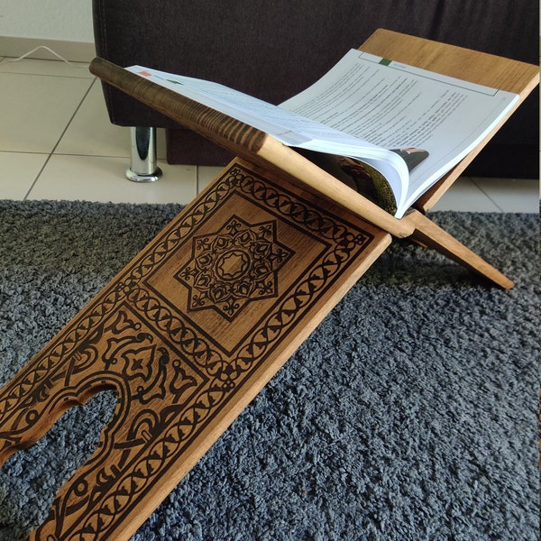 Wooden Folding Quran Stand-bible Holder,natural Wood Rehal,cookbook ...