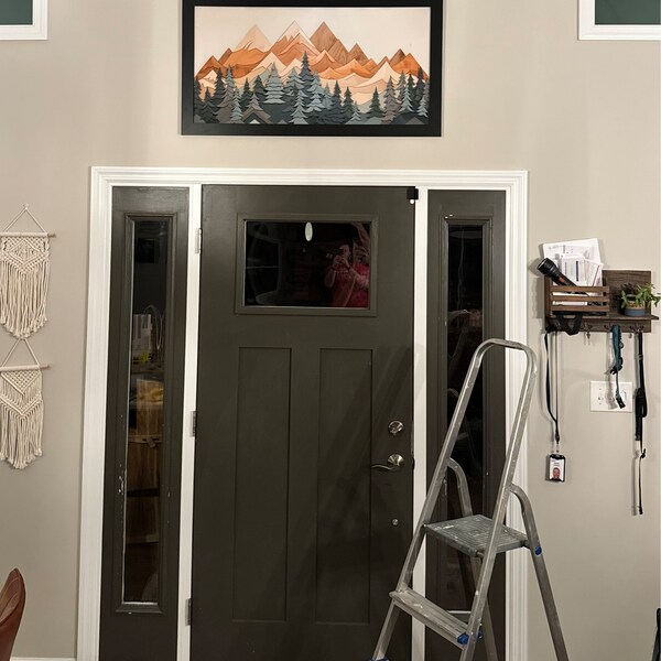 Lakelzdecor Mountain Wood Inspired Wall Art, Cabin Art, Framed Nursery Art, Large Horizontal ...