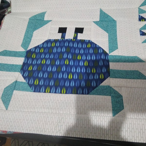Crab Nautical Quilt Block Pattern, Machine Pieced, Digital PDF Instant ...