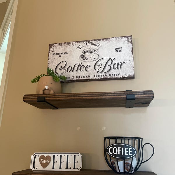 Coffee Bar Sign Freshly Brewed Coffee Beans Artwork Large Wall Art ...