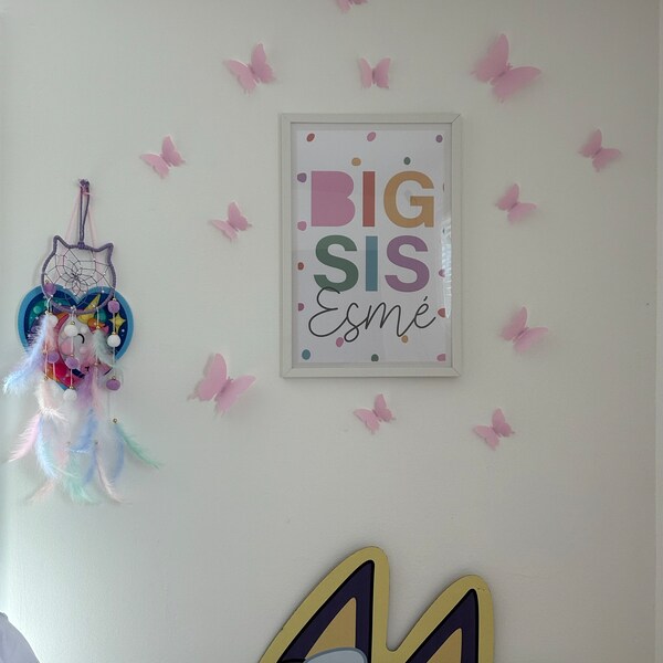 Big Sis Lil Sis Print Set, Girls Bedroom Decor, Girls Nursery Prints ...