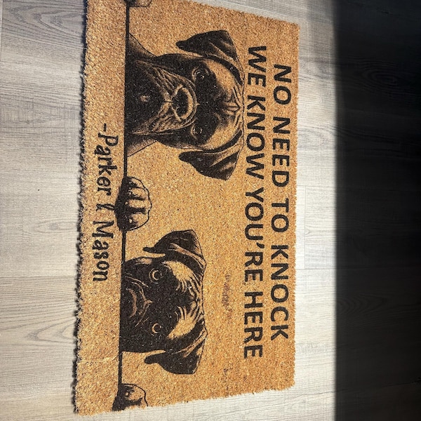 The German Shepherds Door Mat, We Know You ARE Here Shepherd Dogs Door ...