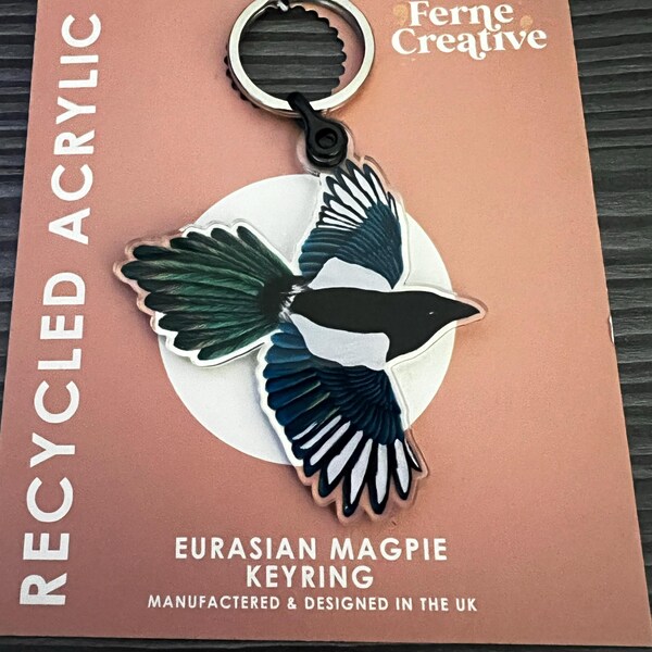 Eurasian Magpie Enamel Pin - Bird Lover Gift, Wildlife Accessories ...