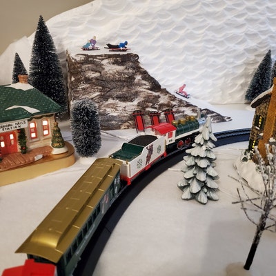 Christmas Village Display Platform Huge 4x8 With Train Track Layout for ...