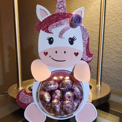 Unicorn Dome Candy Holder Svg, Valentine's Day, DIY Party Favors Svg ...