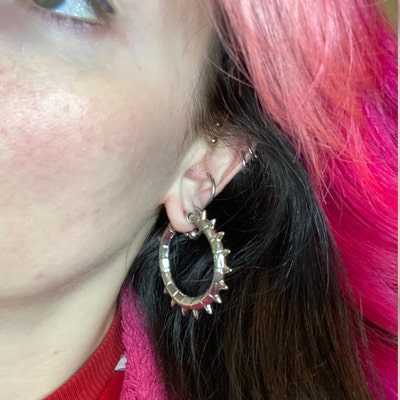 Punk Hoop Ear Weights, Earrings Futurist Punk Tribe, Cyborg Ear Weights ...
