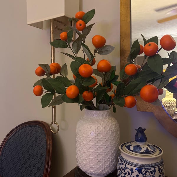 Orange Long Branch With Foliage Artificial, Realistic Citrus Fruit ...
