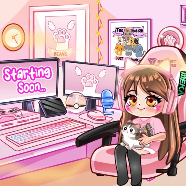 Custom Animated Chibi Cute Stream Screen for Your Twitch/youtube or ...