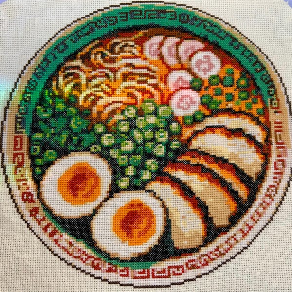 Ramen Japanese Cross Stitch Pattern | Studio Ghibli Style | Food | 21 ...