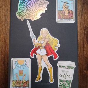 Funny Crochet the Knitter Vinyl Sticker, Knitting Gift, Knit Life Tarot ...