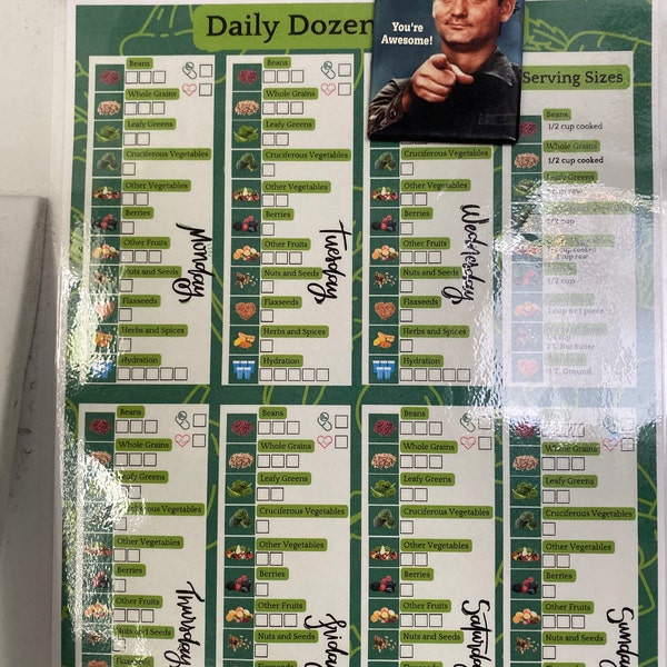 Daily Dozen Checklist Digital Download Plant Based Daily Checklist - Etsy