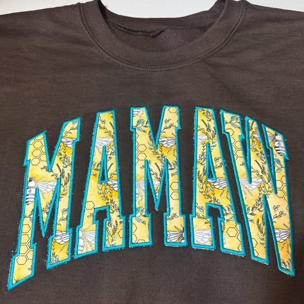 Chenille Yarn Script Font Applique Embroidery Seven Sizes 2, 3, 4, 5, 6 ...