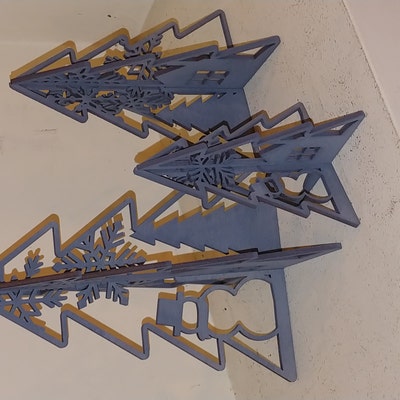 3D Winter Scene Trees Set of 5 SVG Digital Download for Glowforge or ...