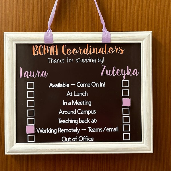 Shared Office Door Sign,office Sign for Two People,co-workers Door Sign ...