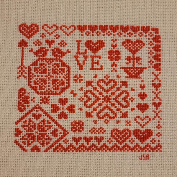 Primrose Cottage Stitches ~ Valentine Quaker Cross Stitch Stitch Chart ...