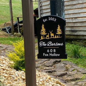 Outdoor House Custom Made Signs Family Name Address Carved Farmhouse ...